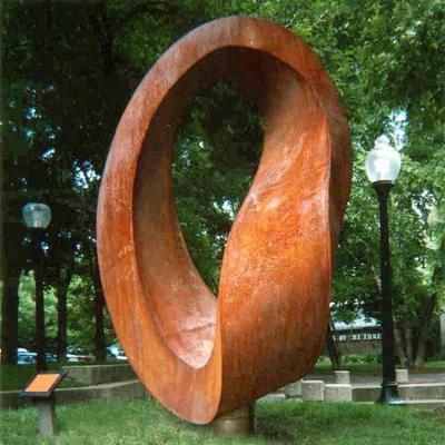 Cina Estratto moderno Ring Corten Steel Art Sculpture in vendita