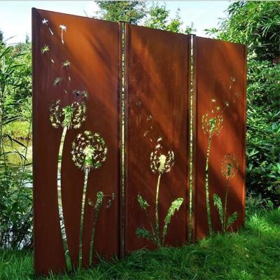 Cina Il laser decorativo del giardino ha tagliato i pannelli che d'acciaio di Corten il dente di leone modella ISO9001 in vendita