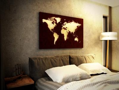 Cina Arte della parete di Rusty Corten Metal World Map della decorazione in vendita