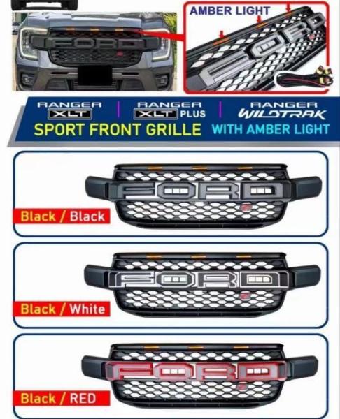 Quality Plastic Car Front Bumper Grille With Light For Ford Ranger Xl Xls Xlt 2023 for sale
