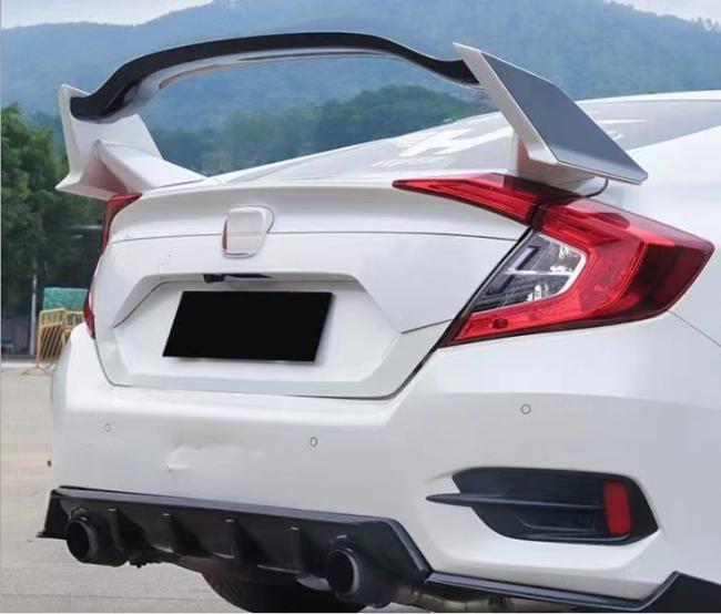 For Honda Ten Generations Civic 2016 2017 2018 2019 2020 ABS Material Unpainted Color Rear Trunk Spoiler Body Kit Accessories