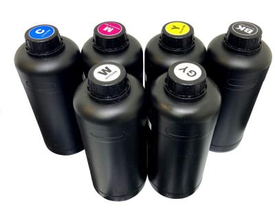 China CMYKW V UV Varnish Ink 1000ml For Epson Printer UV Ink Oil Based Pigment Ink for sale