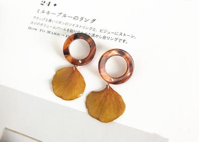 China Korea Style Women Elegant Crystal Rhinestone Ear Stud Dry Ginkgo Leaves Cheap Silver Earring for sale