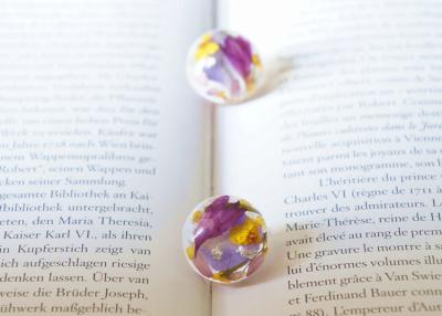 China Forget-Me-Not Purple Earing Stud Cute Korea Style Women Loved Ball Earrings With Best Quality for sale
