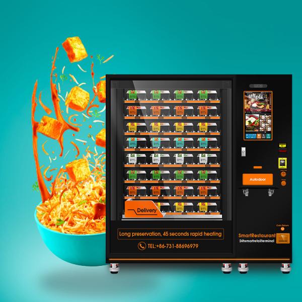 Hot Food Vending Machine Kiosk Heating Function For Box Lunch