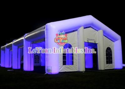 China LED Lighting White Inflatable Party Tent , Large Square inflatable wedding tent for sale