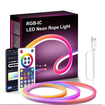 5 m flexible App-Fernbedienung mit mehreren Modi, RGB-Neon-Silikonstreifen
