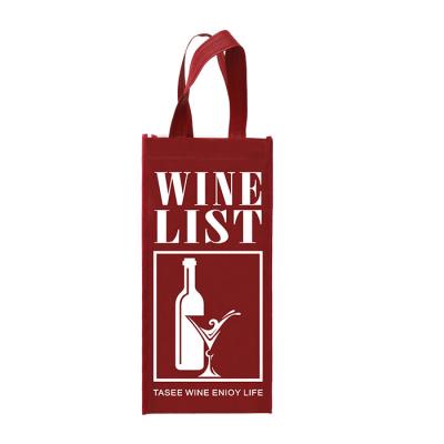 Cina Il vino tessuto Tote Reusable Double Bottles Non insacca la piegatura 85gsm laminato in vendita