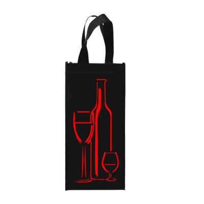Cina Il vino tessuto Tote Reusable Double Bottles Non insacca la piegatura 85gsm laminato in vendita