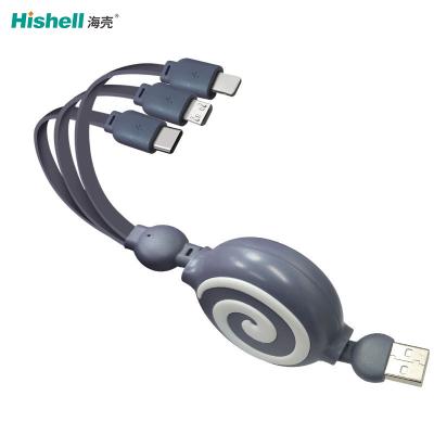 Cina Caricatore ritrattabile del telefono cellulare dell'ABS multicolore, cavo di dati mobile antiusura di USB in vendita