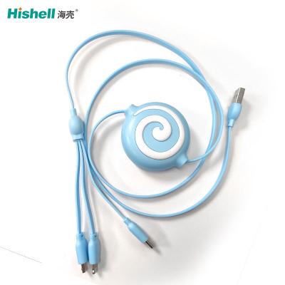 Cina Caricatore ritrattabile del telefono cellulare dell'ABS multicolore, cavo di dati mobile antiusura di USB in vendita