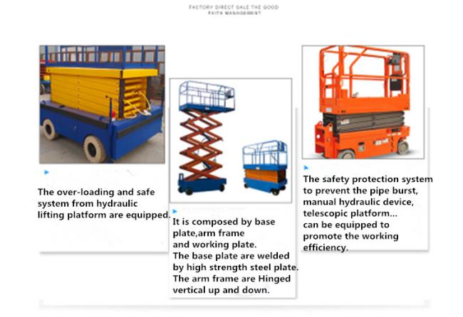 Rough Terrain 6m Lift Height Electric Mobile Scissor Lift table
