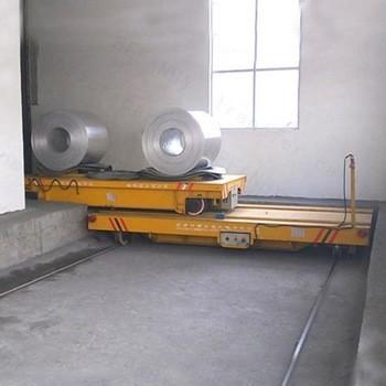 Industrial heavy load steel coil rail transport trolley for aluminum factory apply
