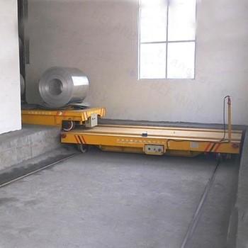 Industrial heavy load steel coil rail transport trolley for aluminum factory apply