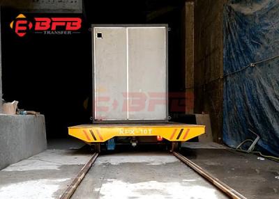 China 0 - 20m / Min Rail Transfer Battery Powered Heavy Duty Cart , Motorized Platform Cart For Foundry Plant for sale