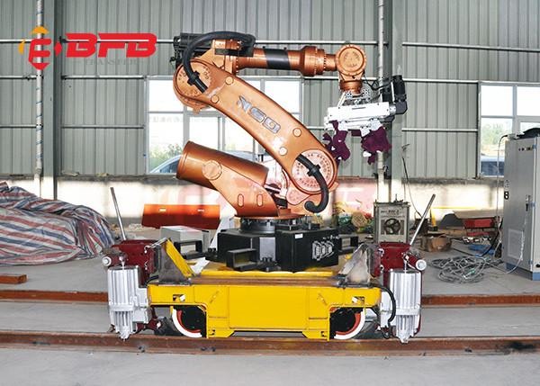 Workshop 2T Robot Handling Flat Cart On Rail Road