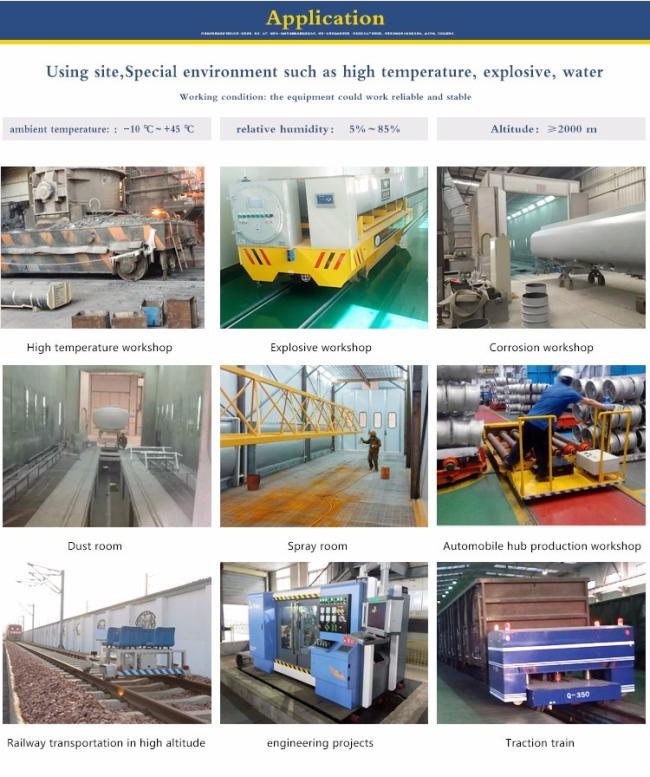 Yellow Color 5 Ton Trackless Transfer Trolley Cart For Steel Ingot Handling