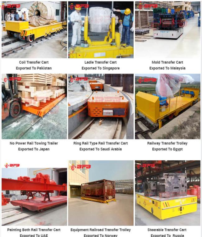 15T Steel Ladle Car Towable Industrial Trailers On Steel Rail