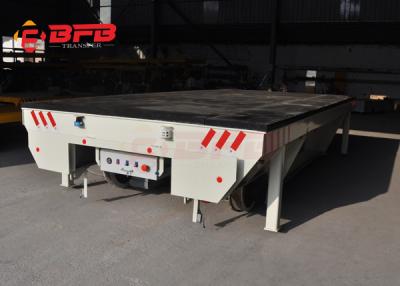 China 45 Tons Battery Transfer Cart Steerable Steel Shop Floor Rail Trolley For Factory for sale