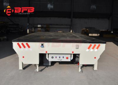 China 45 Tons Battery Transfer Cart Steerable Steel Shop Floor Rail Trolley For Factory for sale