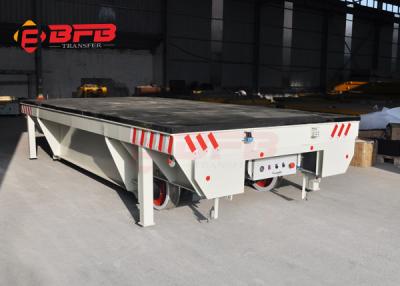 China 45 Tons Battery Transfer Cart Steerable Steel Shop Floor Rail Trolley For Factory for sale