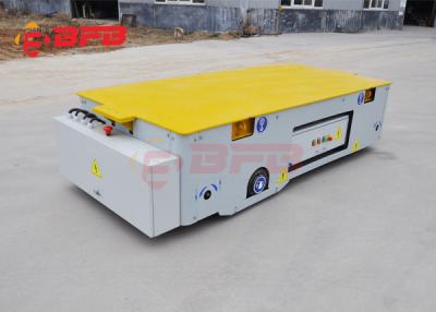 China Steering 10T Electric Trackless Transfer Cart On Workshop Floor for sale