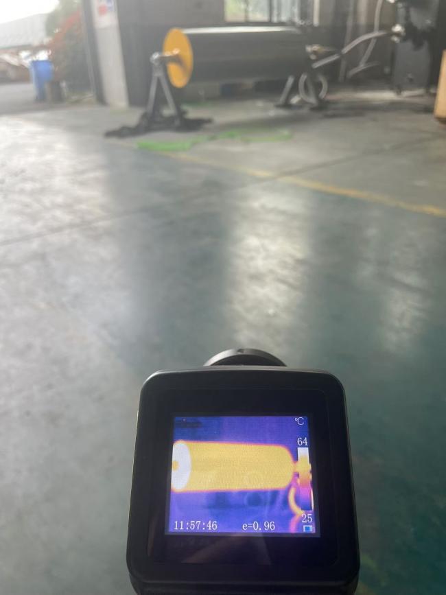 Casting roller in operation for film lamination