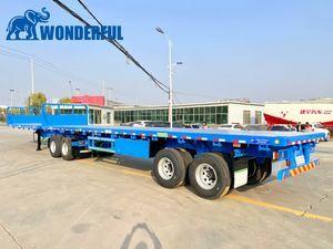 Quality Decking Tri-Axle 45FT 28 Ton Support Leg Capacity Diamond C Equipment Extension Dimension Height Curtain Side Hauler Premium Container Platform Flat Bed Trailer for sale