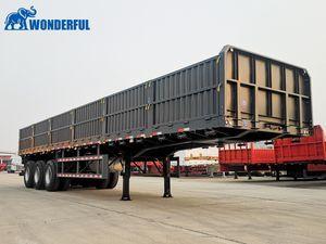 China China Brands 3 Axles Heavy Loads Height Thickness Height Bulk Cargo Utility New Design Gate Board Drop Side Wall Panel Extension Sidewall Semi Trailer for sale