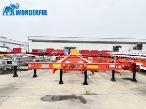 China Truck Carrier Axles Storage Box Intermodal Skeleton Compass Hitch Loading Shipping Ocean Container Technicians Chassis Semi Trailer for sale