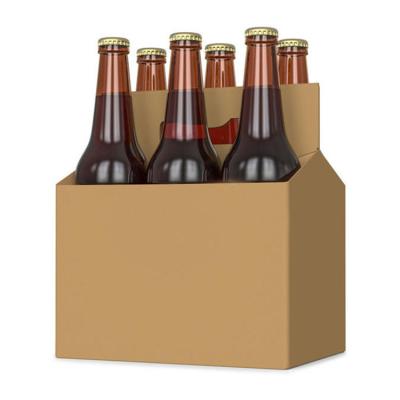 China Corrugated 4 Bottle Cardboard Wine Carrier 6 Pack Cardboard Wine Bottle Carrier for sale