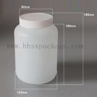 China 1.5L PE  Round Plastic Medical Powder Bottle with Screw cap in white color for sale