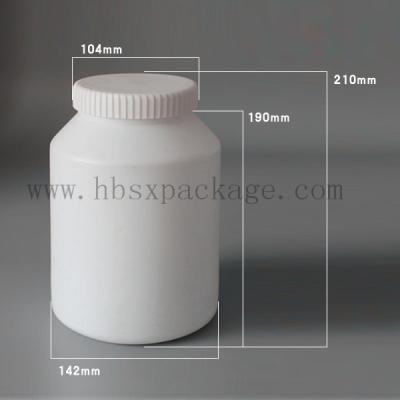 China 3L  PE materials Round Plastic Medical Powder Bottle with Screw cap for sale