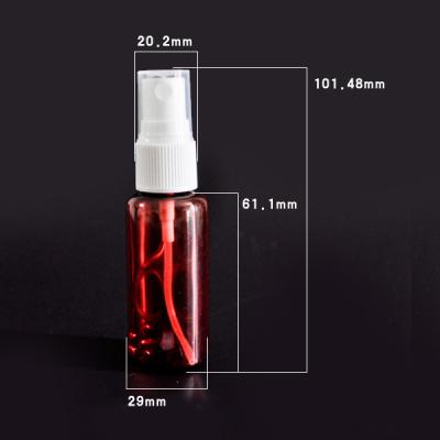 China Fast delivery 30ml colorful PET recycled empty plastic pump spray perfume bottles for sale