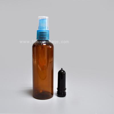 China new products Wholesale High Quality Amber Color 50ml PET Plastic perfume Spray Bottle for sale