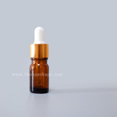 China trade assurance 5ml clear glass essential oil bottle with pipette dropper and a white band and a white top for sale
