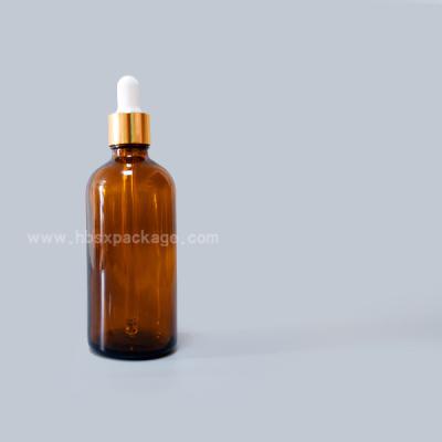 China 120ml child proof dropper plastic aluminium cap amber essential oil glass bottle from Shengxiang for sale
