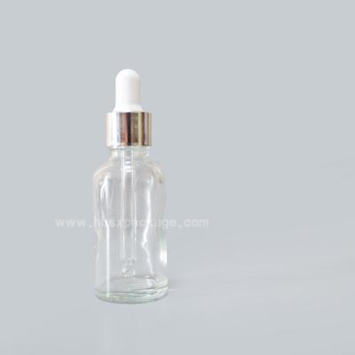 China SXT-05 30ml transparent essential oil Bottles empty glass bottles with button dropper pipette for sale