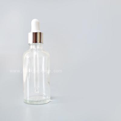 China SXT-06 50ml transparent essential oil Bottles empty glass bottles with button dropper pipette for sale