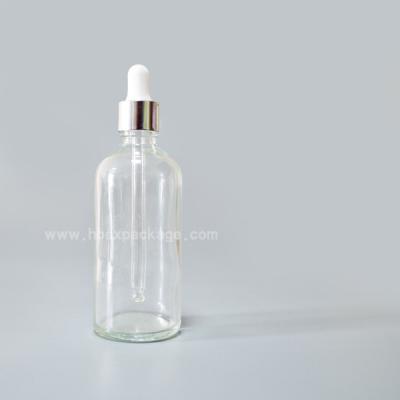 China SXT-07 100ml transparent essential oil Bottles empty glass bottles with button dropper pipette for sale