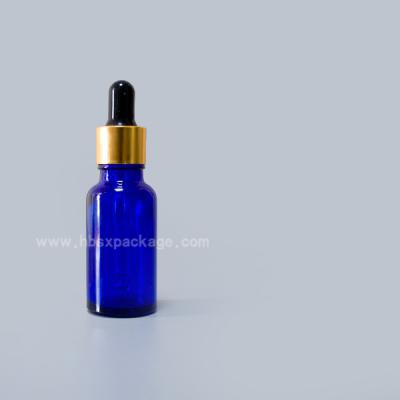 China SXB-04 20ml blue essential oil Bottles empty glass bottles with button dropper pipette for sale