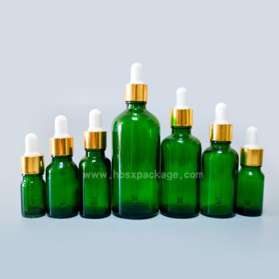 China 5ml-100ml Cobalt Green Aromatherapy Essential Oil Glass Container Bottle With Dropper for sale