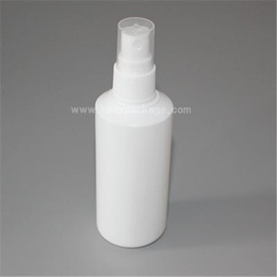 China 100mlwhite color cylinder HDPE/PET material plastic spray bottle with plastic fine mist sprayer for liquid spray for sale
