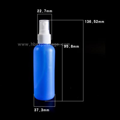 China Hebei Shengxiang HDPE material 100ml blue perfume or pharmaceutical plastic spray bottle for sale