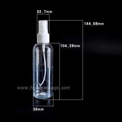 China Hebei Shengxiang PET material 100-120ml transparent perfume class or disinfectant class plastic spray bottle for sale