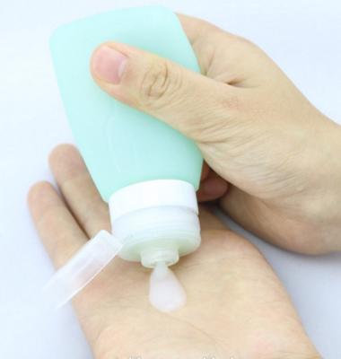 China 3 Pcs Empty Squeezable Silicone Refillable Travel Shampoo Cream Tubes Bottle for sale