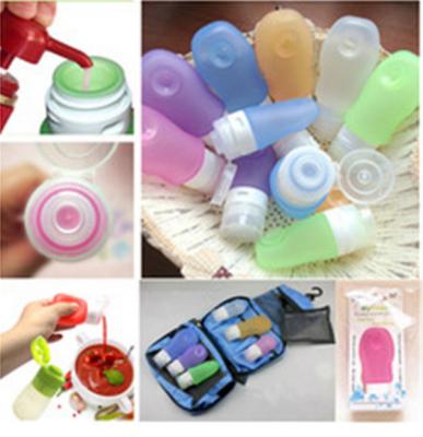 China Hebei Shengxiang leak proof squeezable, BPA free, Food Grade Protable Silicone Travel Bottle for sale
