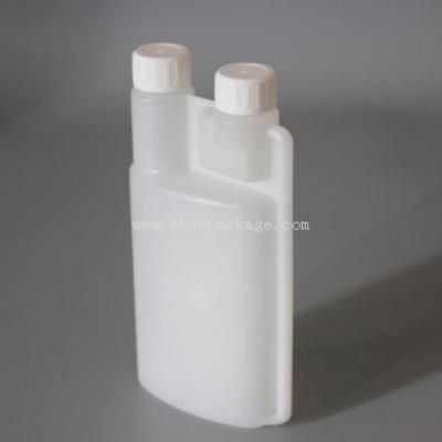 China Hot sale flat 1000ml twin neck plastic bottle with screw cap for sale