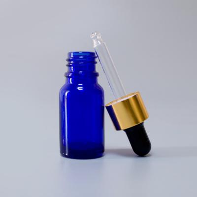 China 15mL Cobalt Blue Aromatherapy Essential Oil Glass Container Bottle with Dropper for sale