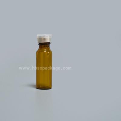 China 5ml round clear glass penicillin bottle with double caps, chemical glass bottle, pharmaceutical small glass bottle for sale